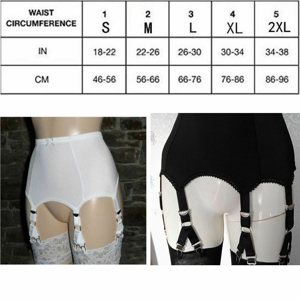 Women Sexy Vintage Retro Garter Belts 6 Straps W 12 Claws Girdle