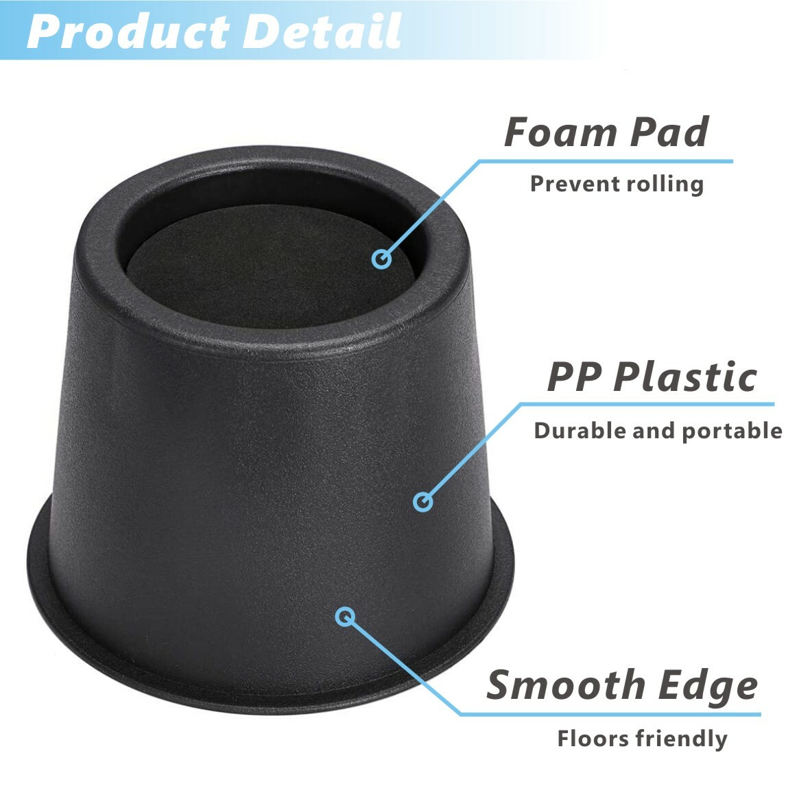 4x Bed Risers Armchair Furniture Table Desk Blocks Elephant Feet Chair ...