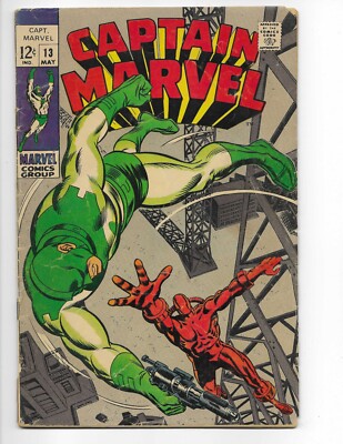 Captain Marvel 13 1969 Marvel Comics VG 4.0 Carol Danvers Una Yon-Rogg ...