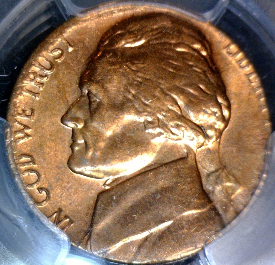 ERROR PCGS MS64 RED Off Metal Jefferson Nickel on Cent Wrong PLANCHET CH BU Coin | eBay