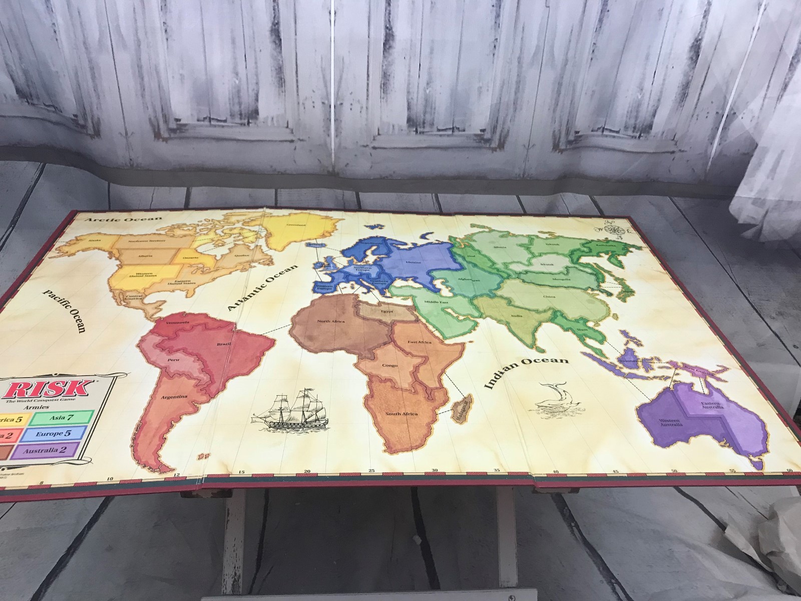 Risk the Board Game World Map Board Pieces Included In Color AS IS | eBay
