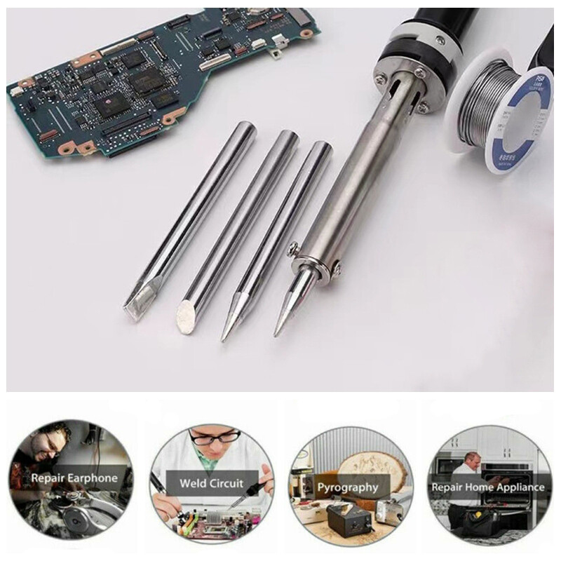 3.8mm Shank Dia Soldering Iron Tips Replacement For 30W Electric Solder ...