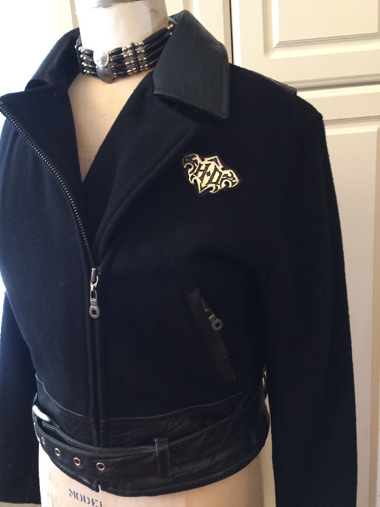 Harley Davidson Wool And leather MC Jacket With Heavy… - Gem
