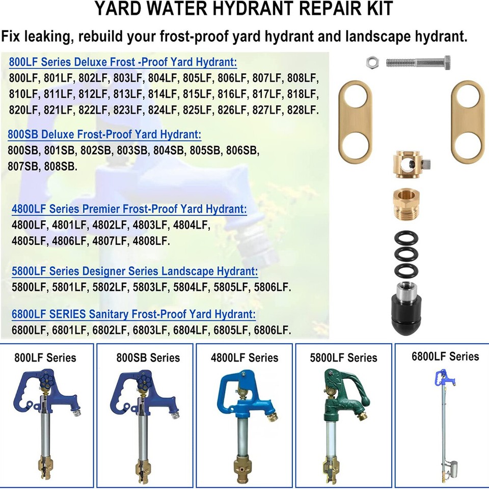 850 SB Yard Water Hydrant 8 Piece Repair Kit & Plunger Fits Simmons ...