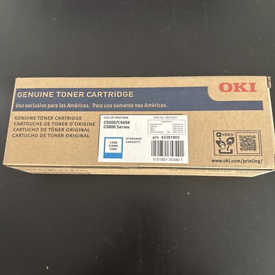 Oki Okidata Cyan Toner Cartridge C5500 / C5650 / C5800 43381902 | eBay