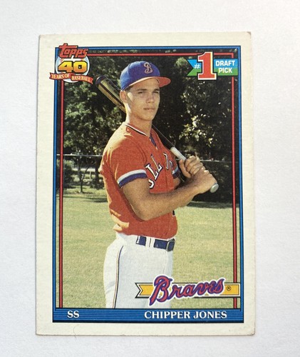 1991 Topps CHIPPER JONES Rookie RC Braves #333 Error Card | eBay