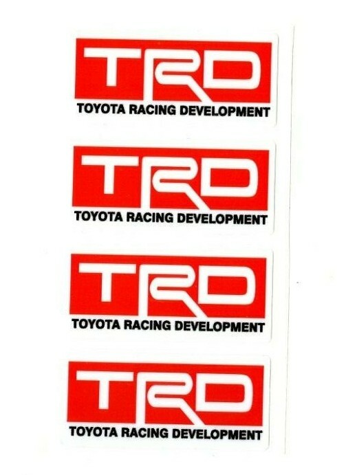 Toyota Racing Development TRD Stickers | 4 pack | Size 1" x 2" | Glossy ...