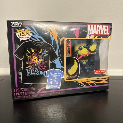 Funko POP! Tees Marvel Venom Eddie Brock Blacklight POP #869 SZ XL ...