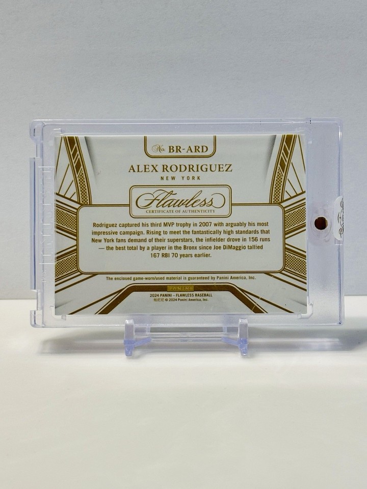 2024 Panini Flawless Alex Rodriguez Nameplate Game Used Bat Barrel 1/1 ...