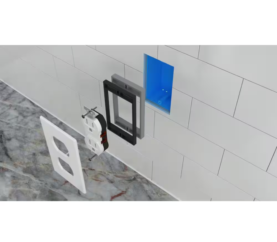 5 Pack of 1/4 in. 1-Gang Electrical Outlet Box Spacer Extender, 5" H x ...