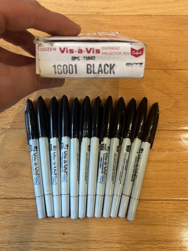 Vintage Black Sanford VIS-a-VIS Overhead Projector PENS Markers USA ...