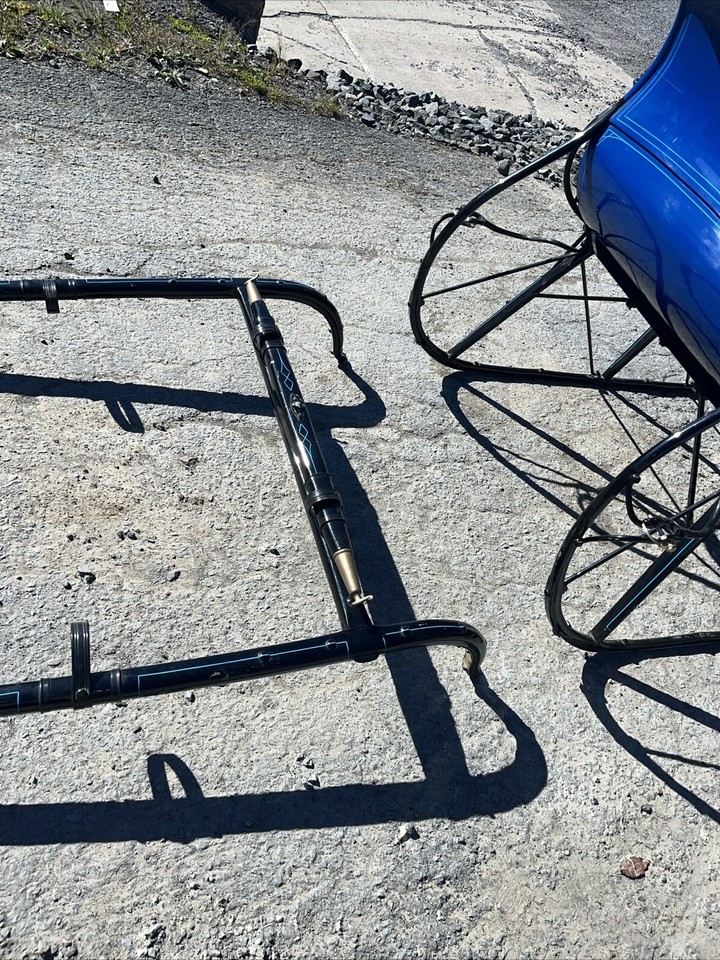 Antique Blue Restored Portland Cutter Sleigh With Shafts, Horse Drawn ...