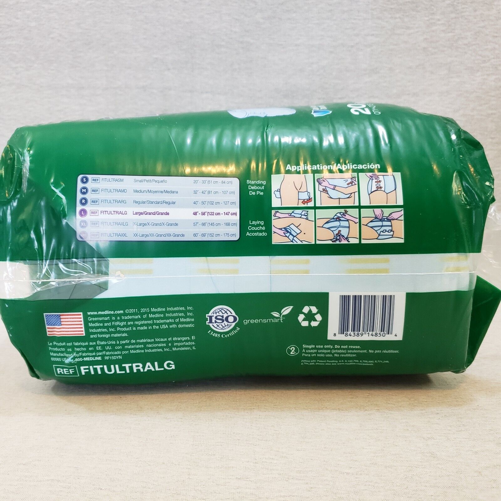 Fitright Ultra Briefs Large Adult Diapers 20 Quantity Fits 48 58 Inches