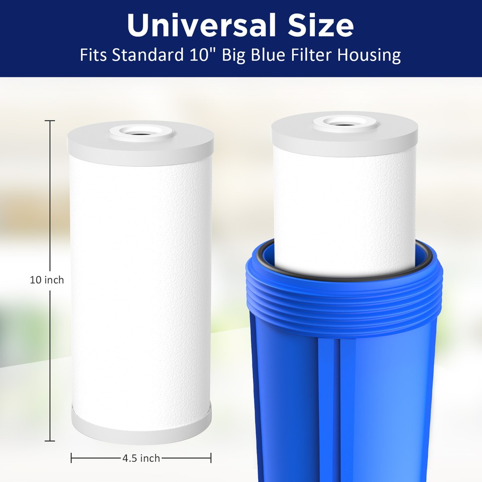 2Pack 5μm 10"X4.5" Sediment Water Filter Carbon Replacement for Big ...