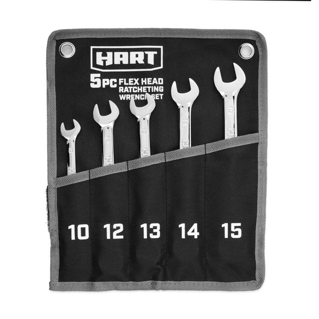 HART 5-Piece Flex Head Ratcheting Wrench Set Metric Wrenches for sale ...