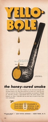 1943 Yello-Bole New York City NY Billiard Shape Pipe The Honey Cured ...