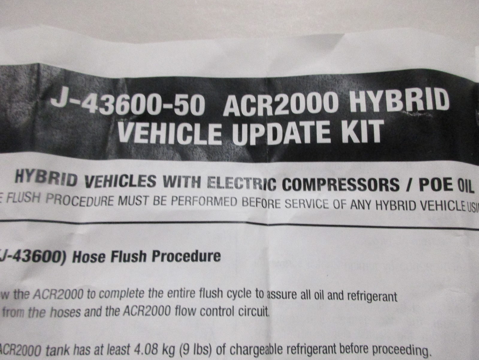 KENT MOORE TOOL J-43600-50 ACR2000 OIL FLUSHING HOSE KIT | eBay