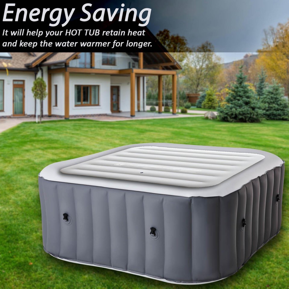 Inflatable Bladder Hot Tub Heat Insulator Lid Person Square Spa Cover ...