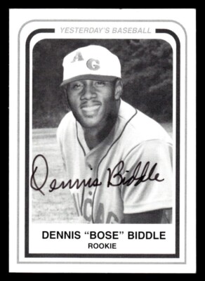 Yesterday's Baseball Negro League Card Dennis Bose Biddle Signed Auto ...