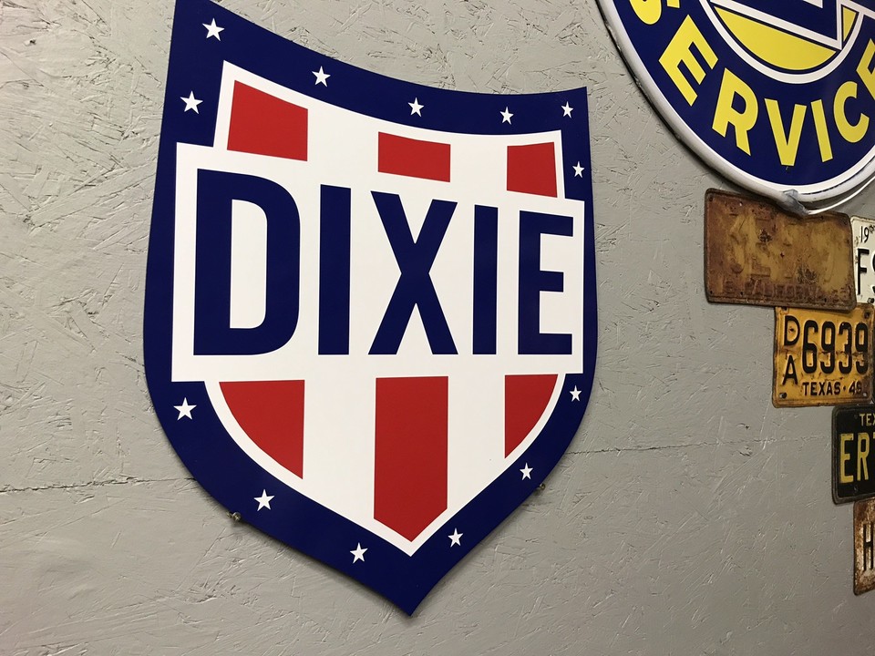 Antique Vintage Old Style Dixie Gasoline Oil Sign | eBay