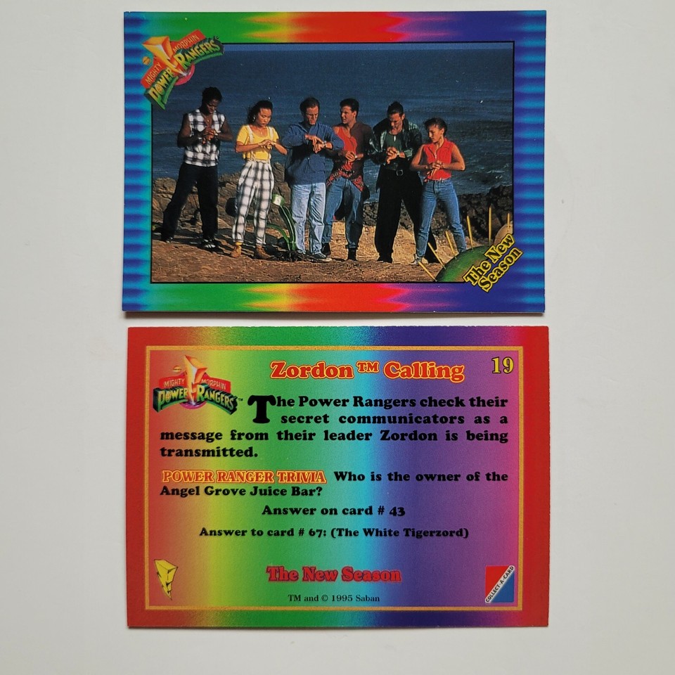 POWER RANGERS CARDS New Season You Pick Banded fronts Multi-Color Backs ...