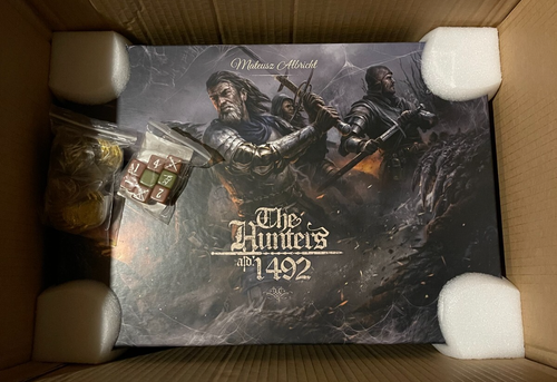 Hunters A. D. 1492 Kickstarter KING PLEDGE All-In Board Game | eBay