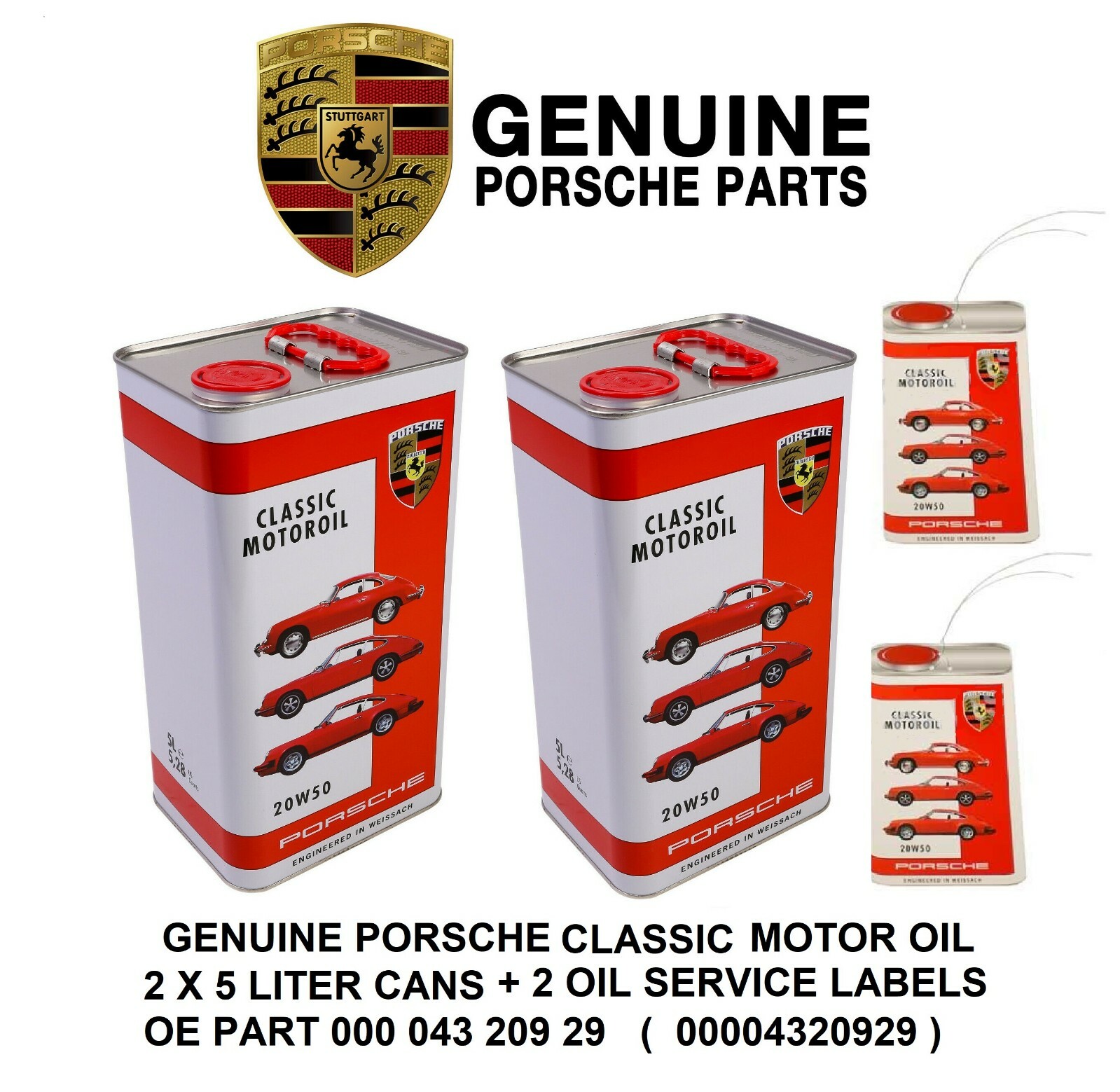 Engine Oil - GENUINE Porsche Classic - 20W-50 Conventional (10L ...
