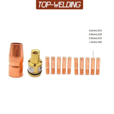 12pk Tip Gas Diffuser 169716 Nozzle 169715 for Miller M10/M15 Hobart H ...
