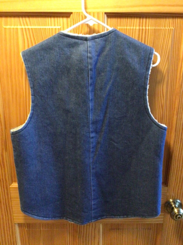 Amish Mennonite Hand Made Blue Denim Men's Lined Vest C43 EUC Plain ...