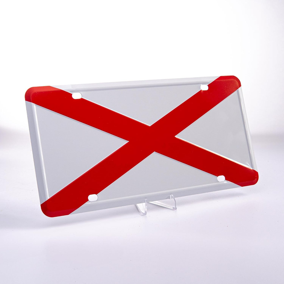 Alabama State Flag License Plate – Embossed HD Aluminum – Yellowhammer ...