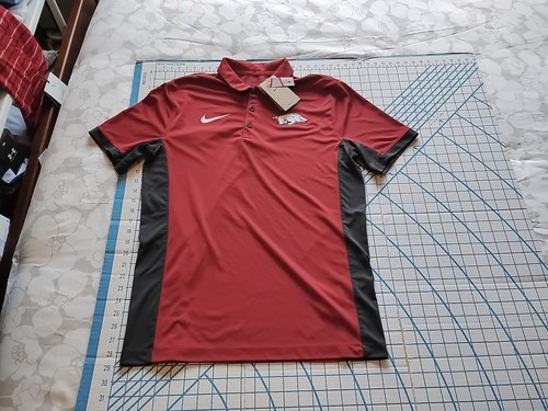 MENS MEDIUM BURGUNDY/GRAY NIKE NCAA ARKANSAS RAZORBACKS POLO SHIRT ...