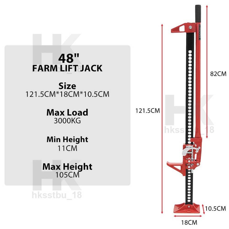 48" 3Ton Farm Jack High Lift Rescue Recovery Rachet Tractor Hoist 4X4 ...