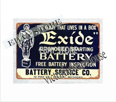 Exide battery metal tin sign retro home decor kitchen plaques | eBay