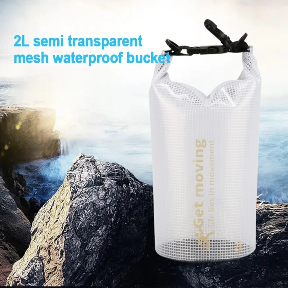 2L PVC Mesh Bag Large Capacity Swimming Dry Bag Floating Boating ...