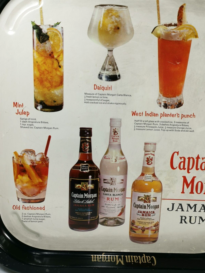 Captain Morgan Jamaica Rums Cocktails Vintage Advertising Serving Metal ...