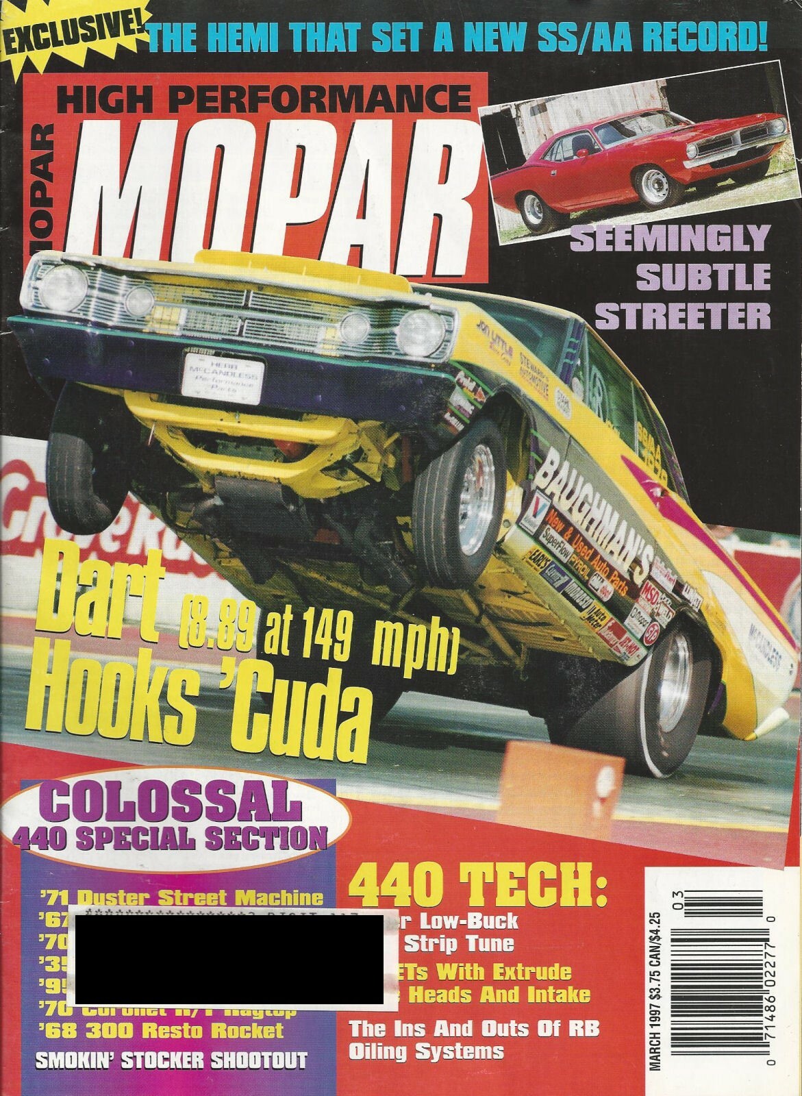 High Performance Mopar magazine March 1997 good condition Dodge ...