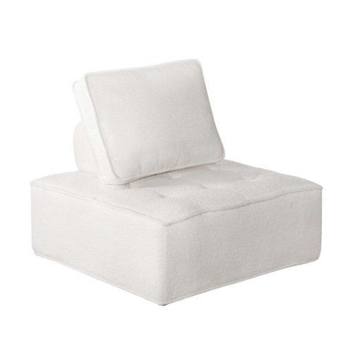 NNEED Modular Armless Sofa Adjustable Back Sherpa White | eBay