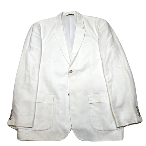 Perry Ellis White Linen Sport Coat Mens 48R 48 Classic Fit Linen Blend ...