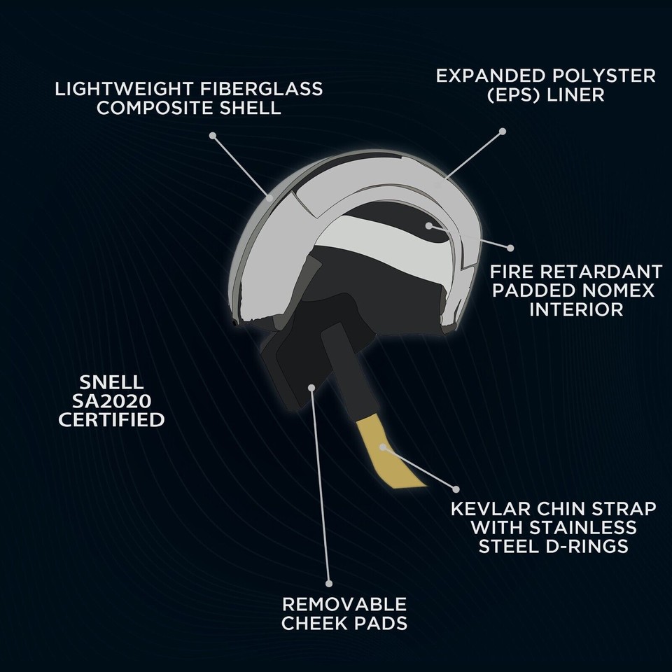 Conquer Snell SA2020 Open Face Auto Racing Helmet Factory Direct ...