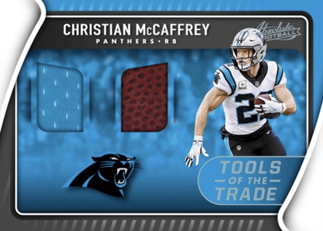 2021 Absolute Christian McCaffrey Tools Trade Dual Patch NFL Blitz ...