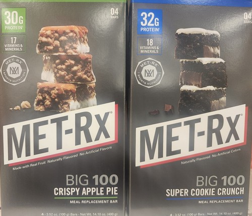MET-Rx Big 100 Colossal Protein Bars Variety Pack, Super Cookie Crunch ...
