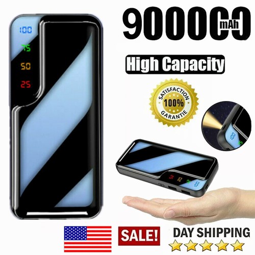 900000mAh Power Bank 2USB Batery Portable Charger Fast Carging for Cell ...