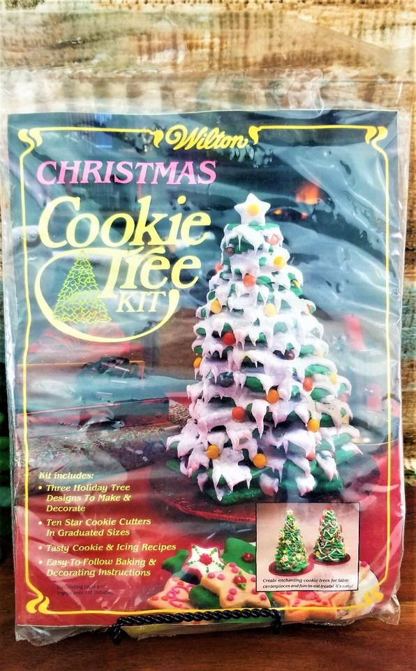VTG Wilton Christmas Cookie Tree Kit 10 Star Graduated Cookie Cutters ...