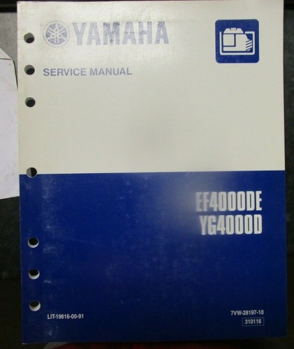 2000 YAMAHA EF4000DE YG4000D SERVICE MANUAL OEM GENERATOR ENGINE | eBay