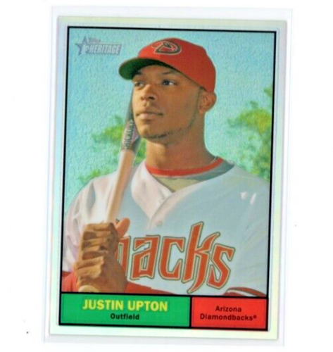 JUSTIN UPTON 2010 Topps Heritage Chrome Refractor /561 Diamondbacks # ...