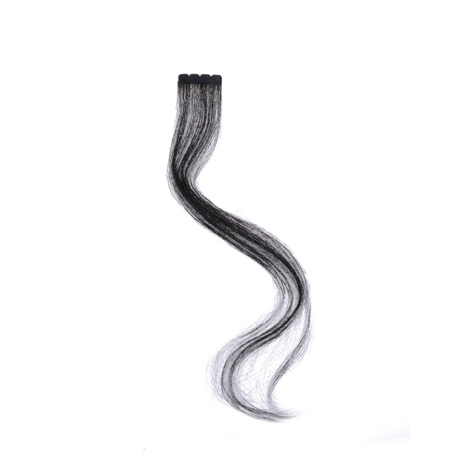 40cm Black Straight Wigs Tape in Seamless Hair Extensions Real Human ...