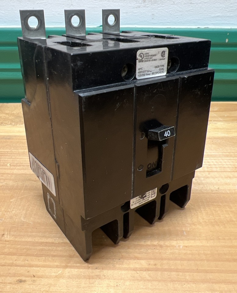 GHB3040 EATON 40 Amp 480V 3P Bolt On Circuit Breaker 120V Shunt Trip ...