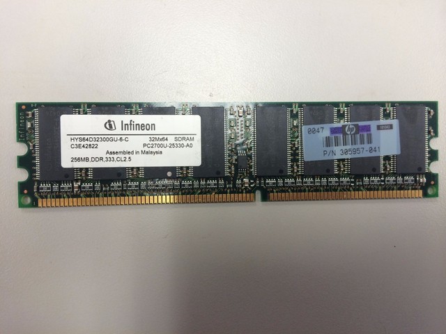 Infineon HYS64D32300GU-6-C 32Mx64 SDRAM 256MB,DDR,333,CL2.5 RAM Memory ...