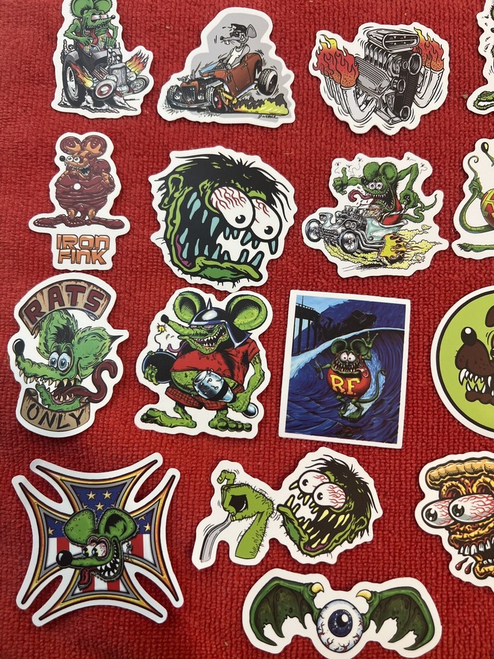 🔥 50 Rat Fink Mouse Ed Big Daddy Roth Hot Rod Art Vinyl Decal Sticker ...