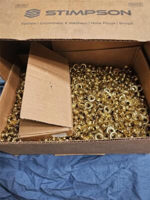 25 Gross Case, Stimpson Plain Rim #2 Brass Grommets With Washers D605B ...
